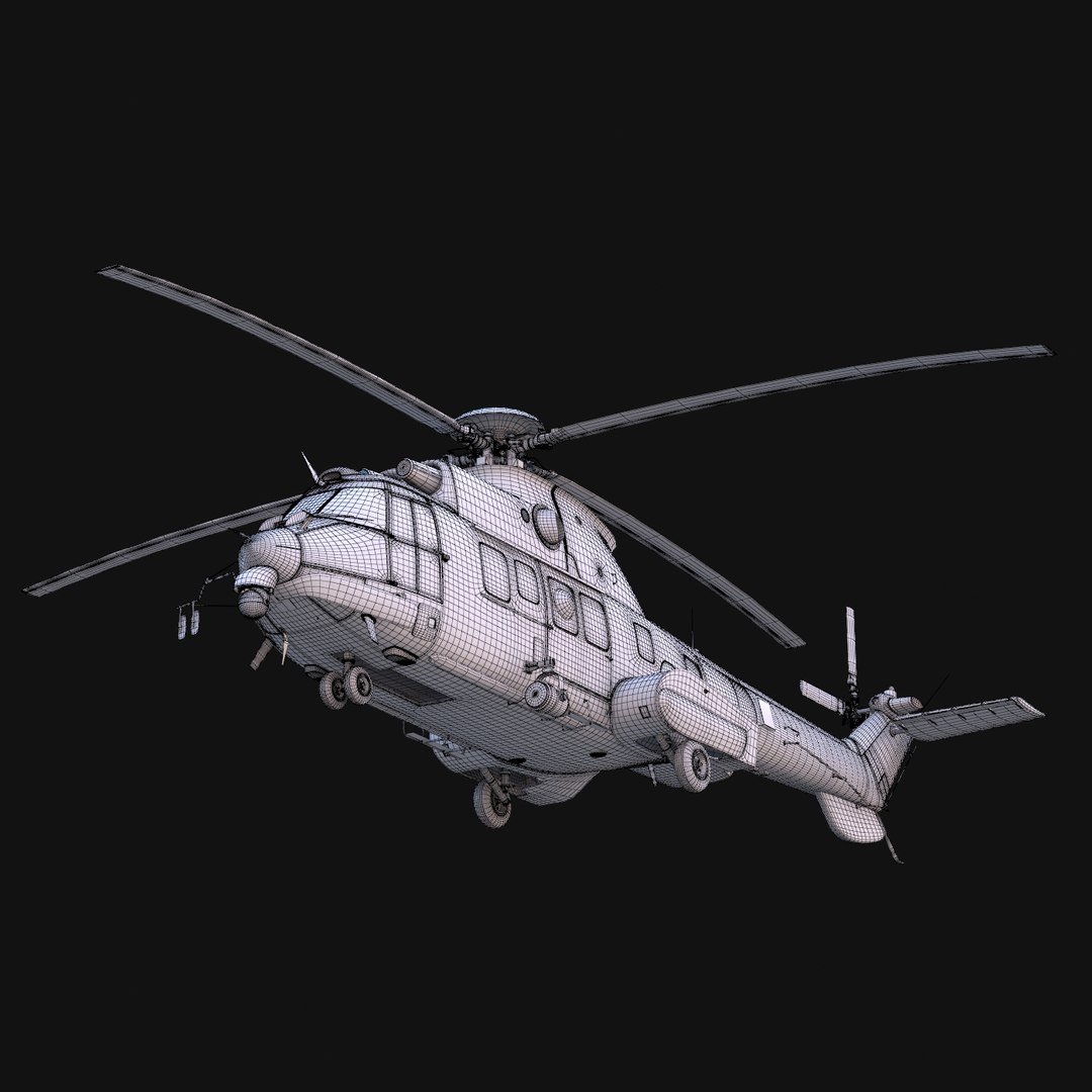 eurocopter as332l2 super puma 3d model