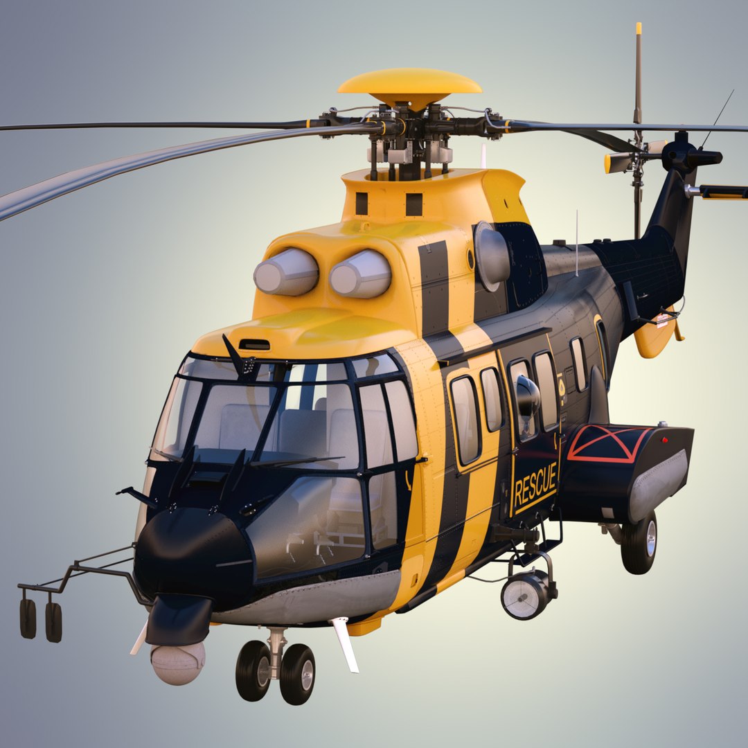 eurocopter as332l2 super puma 3d model