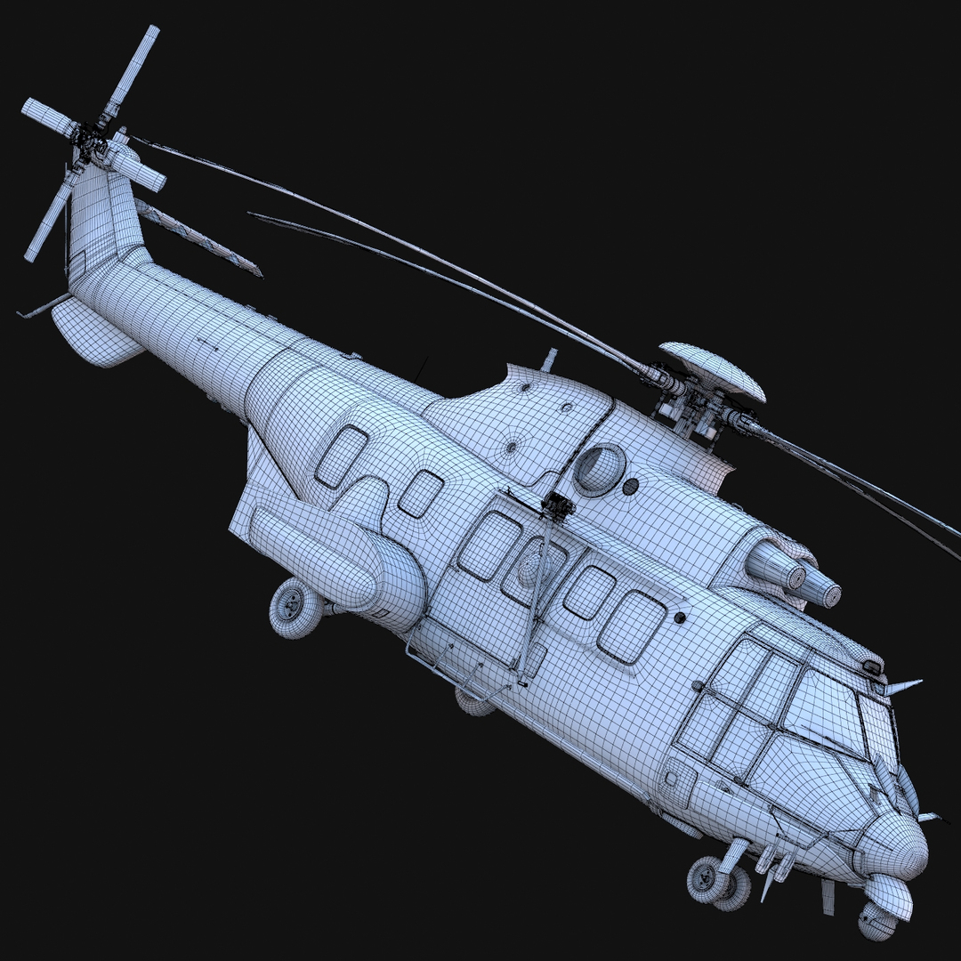 eurocopter as332l2 super puma 3d model