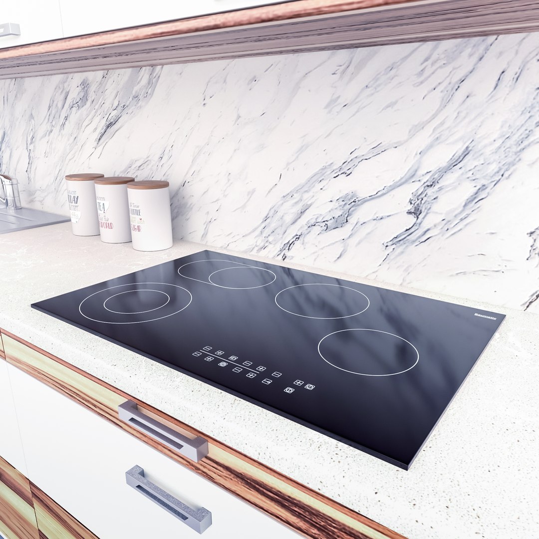 Black Electric Ceramic Hob 3D Model - TurboSquid 1156922