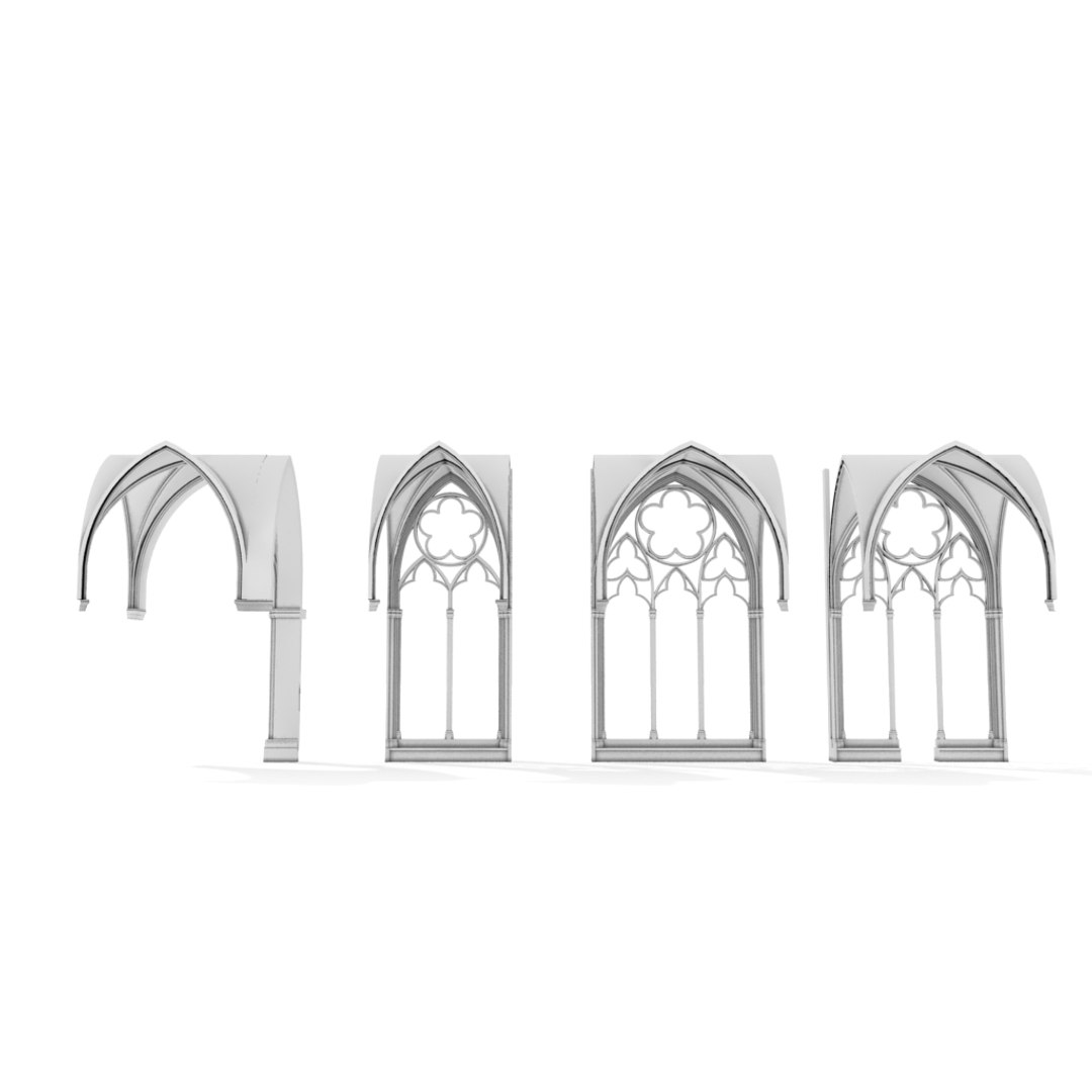3d Model Gothic Wall