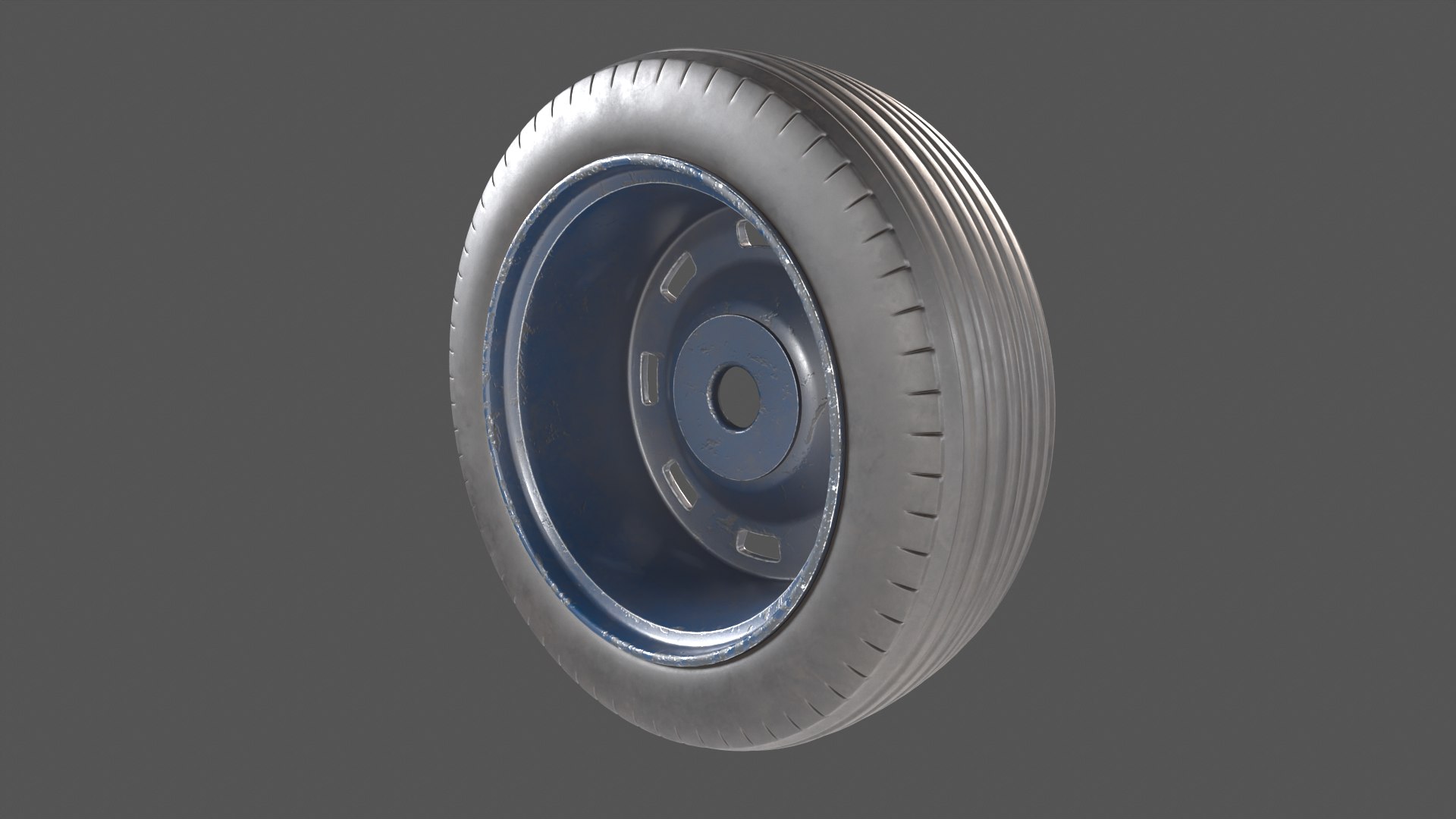 Classic Damaged Wheel BLUE 3D - TurboSquid 2053907