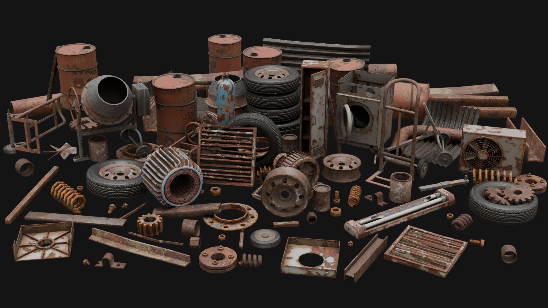Rusty Scrap Props 3D Model - TurboSquid 2283944