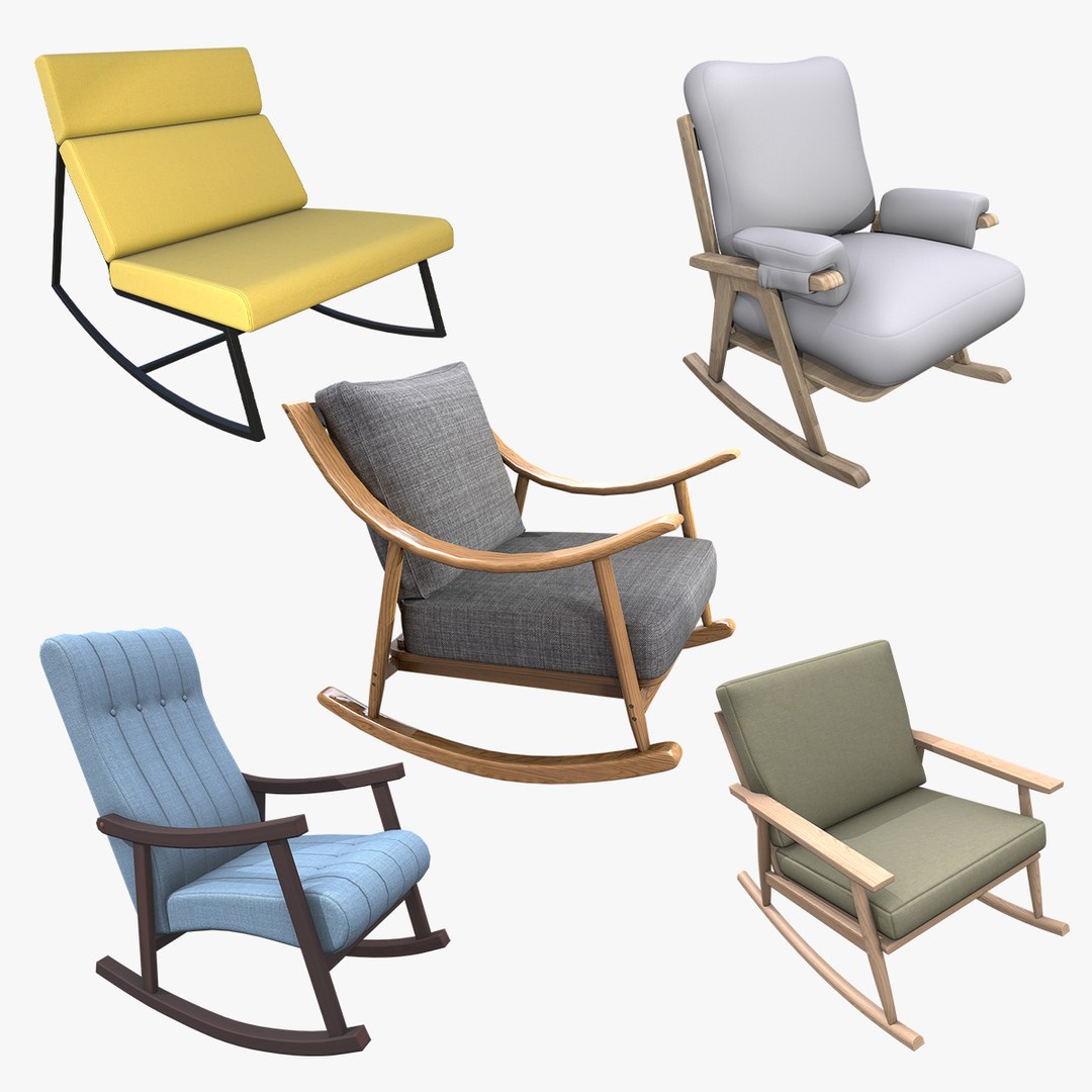 3D Rocking Chair Collection 01 Model - TurboSquid 2123324