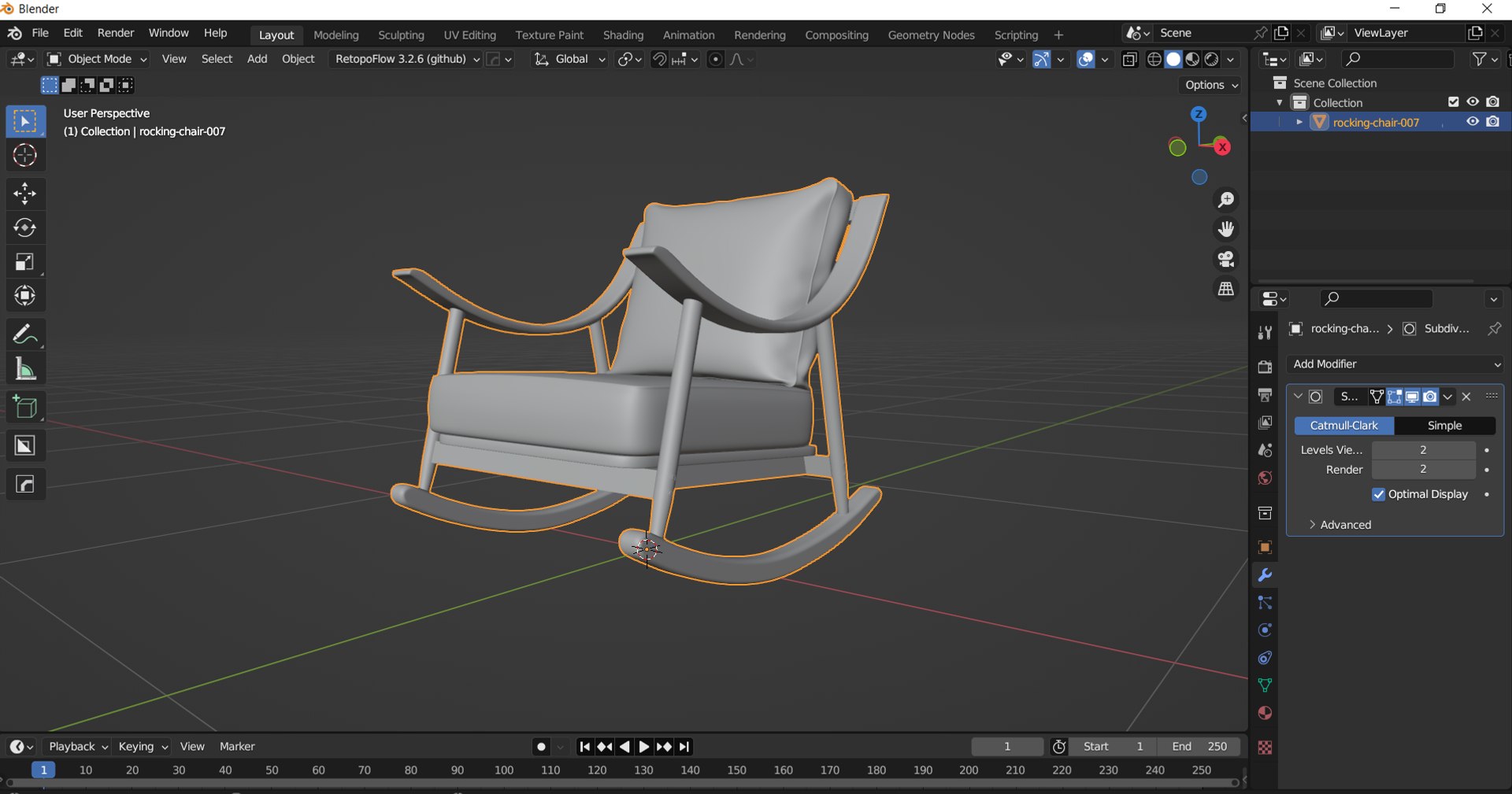 3D Rocking Chair Collection 01 Model - TurboSquid 2123324