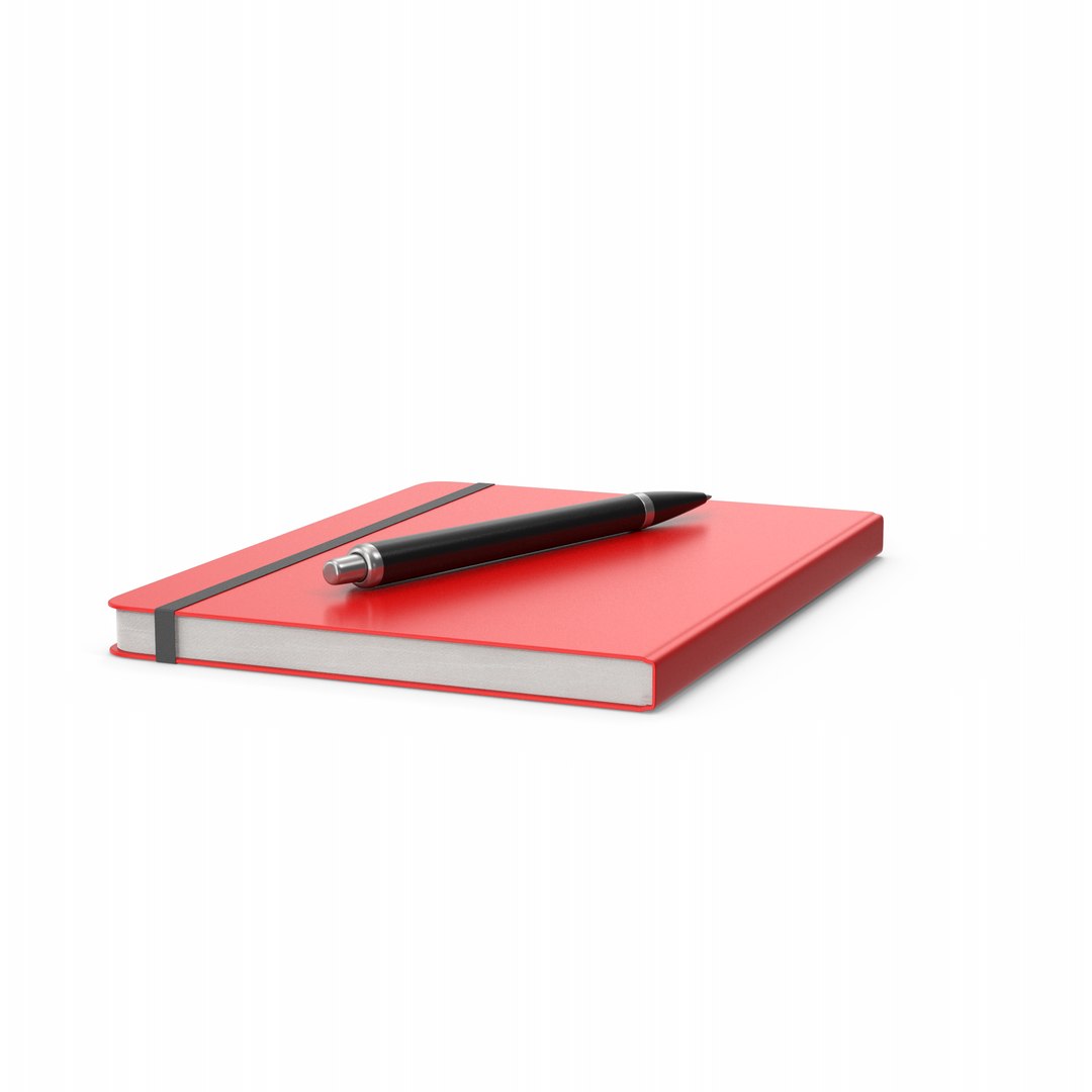 Red Notebook And Pen 3D - TurboSquid 2161578