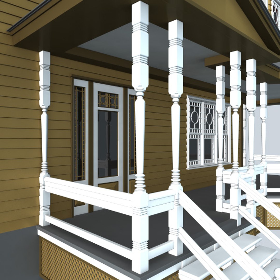 decorative porch post 3d model