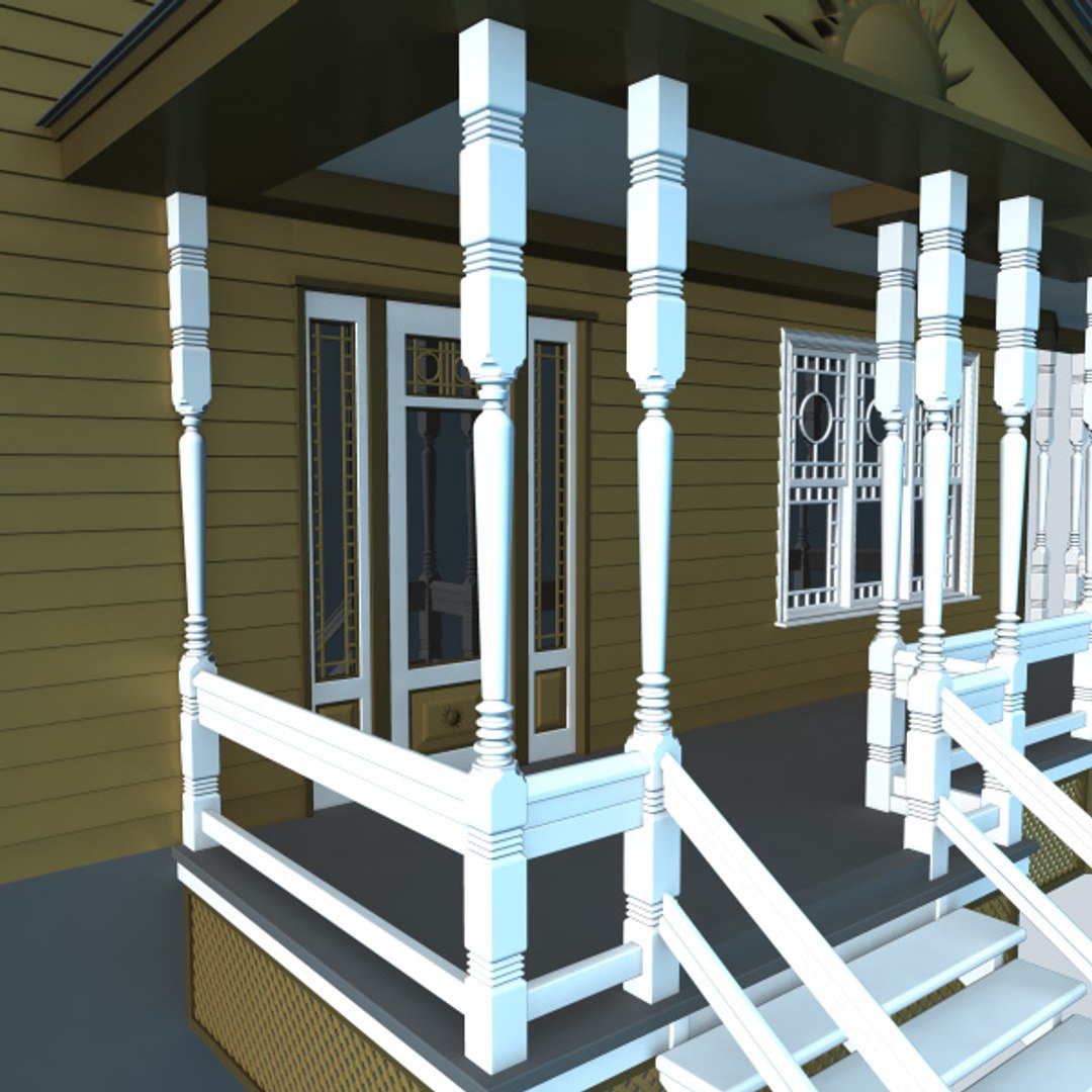 decorative porch post 3d model