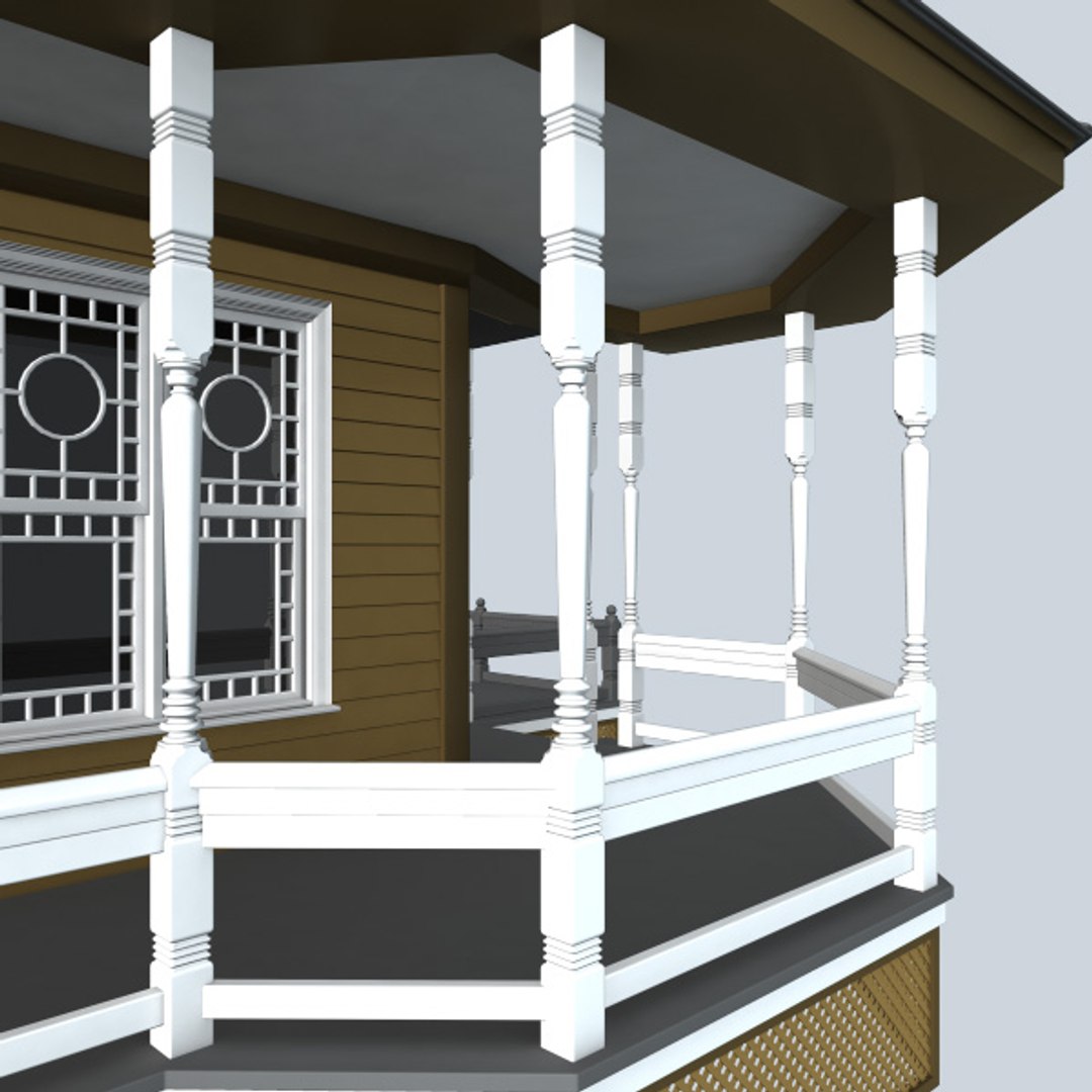 decorative porch post 3d model