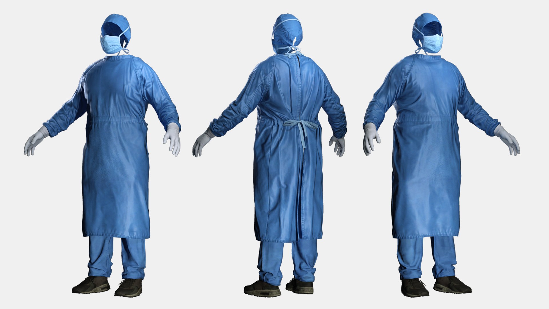 3D Model Operating Room Surgeon Uniform With Mask Gloves - TurboSquid ...