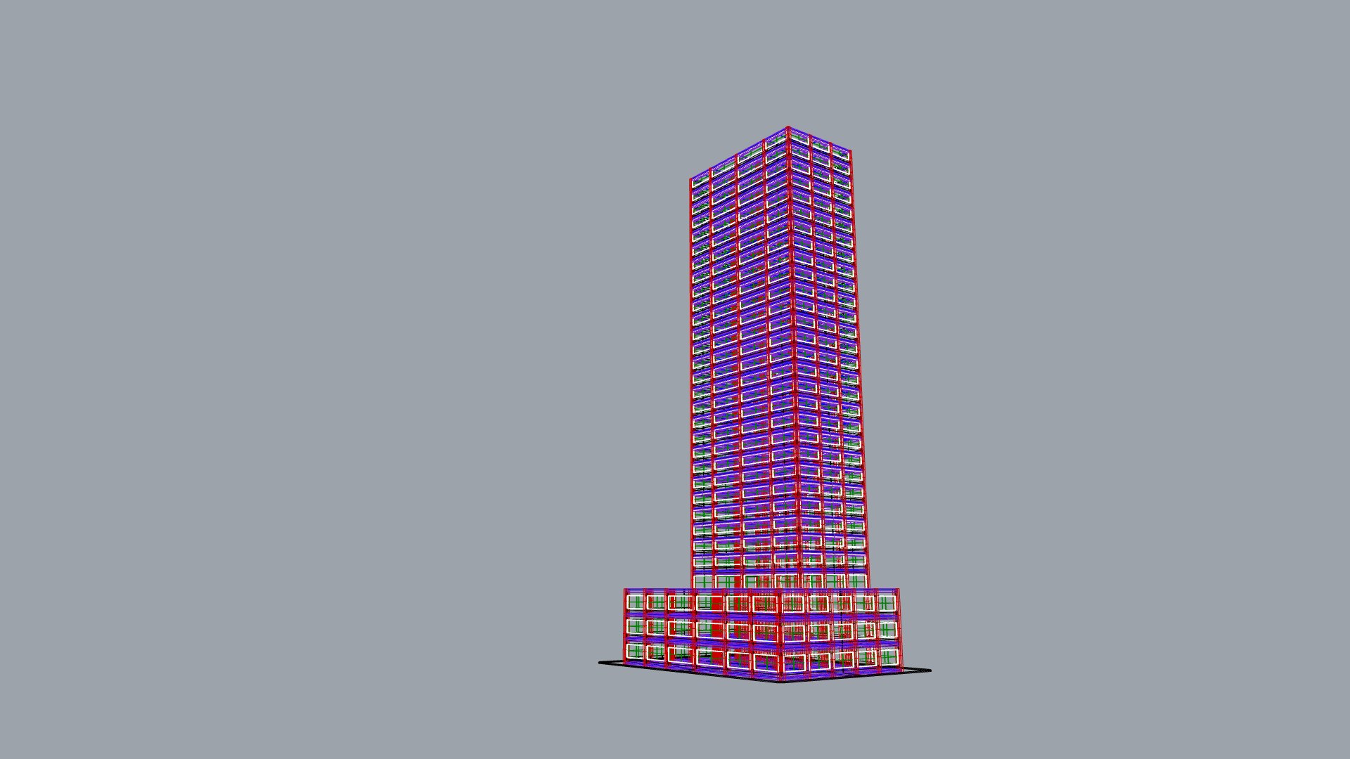 3D Model Reinforced Concrete High-rise Building - TurboSquid 2082139
