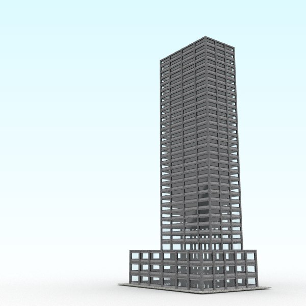 modelo 3d Reinforced concrete high-rise building - TurboSquid 2082139