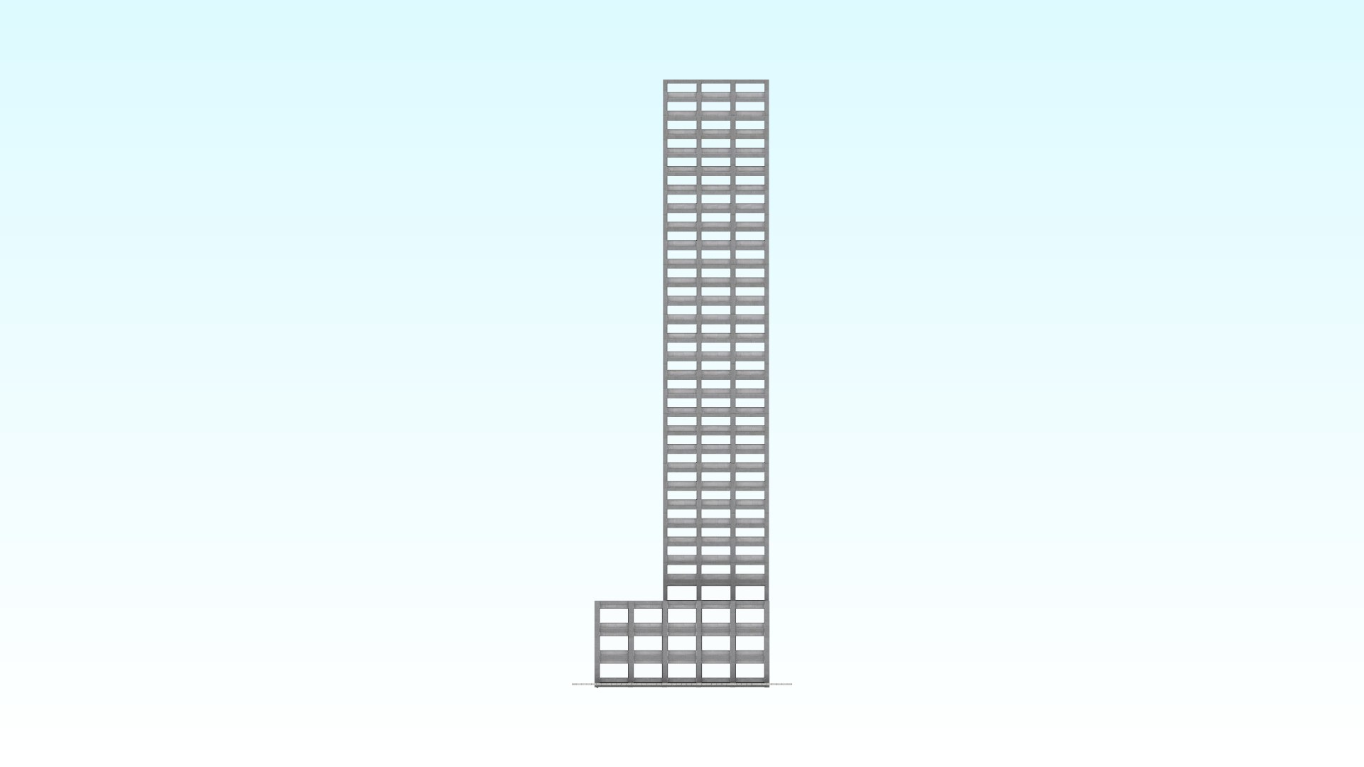 3D Model Reinforced Concrete High-rise Building - TurboSquid 2082139