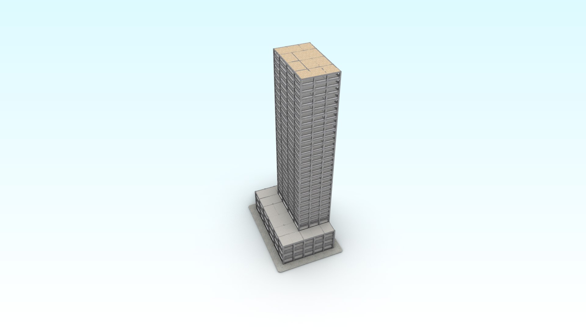 3D Model Reinforced Concrete High-rise Building - TurboSquid 2082139