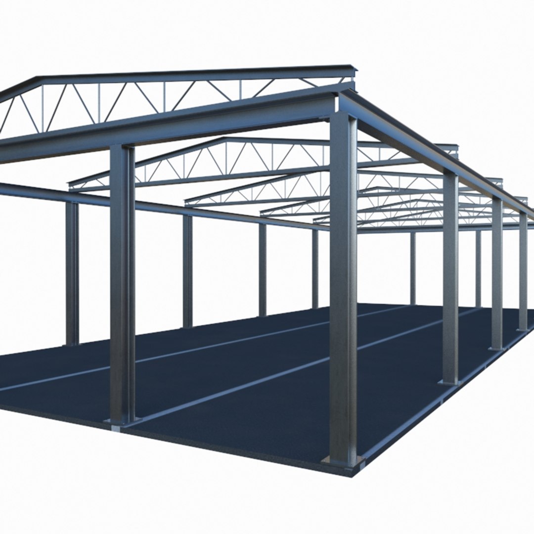 Industrial Building Steel 3d Model