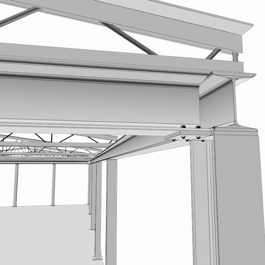Industrial Building Steel 3d Model