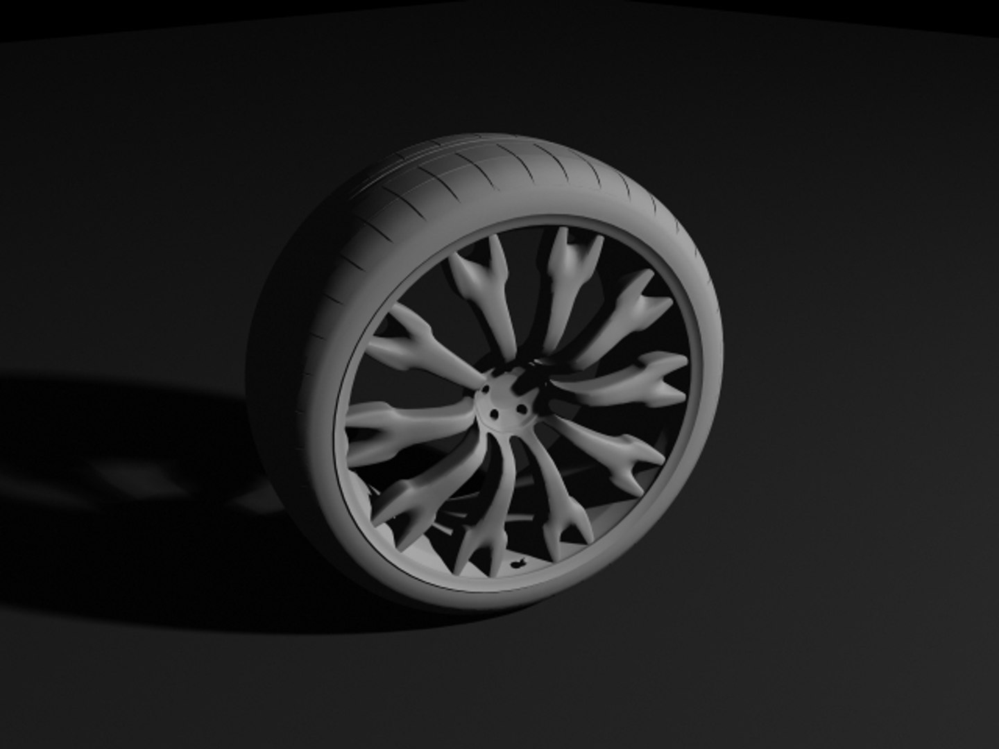 Free Wheel Rim Tyre 3d Model