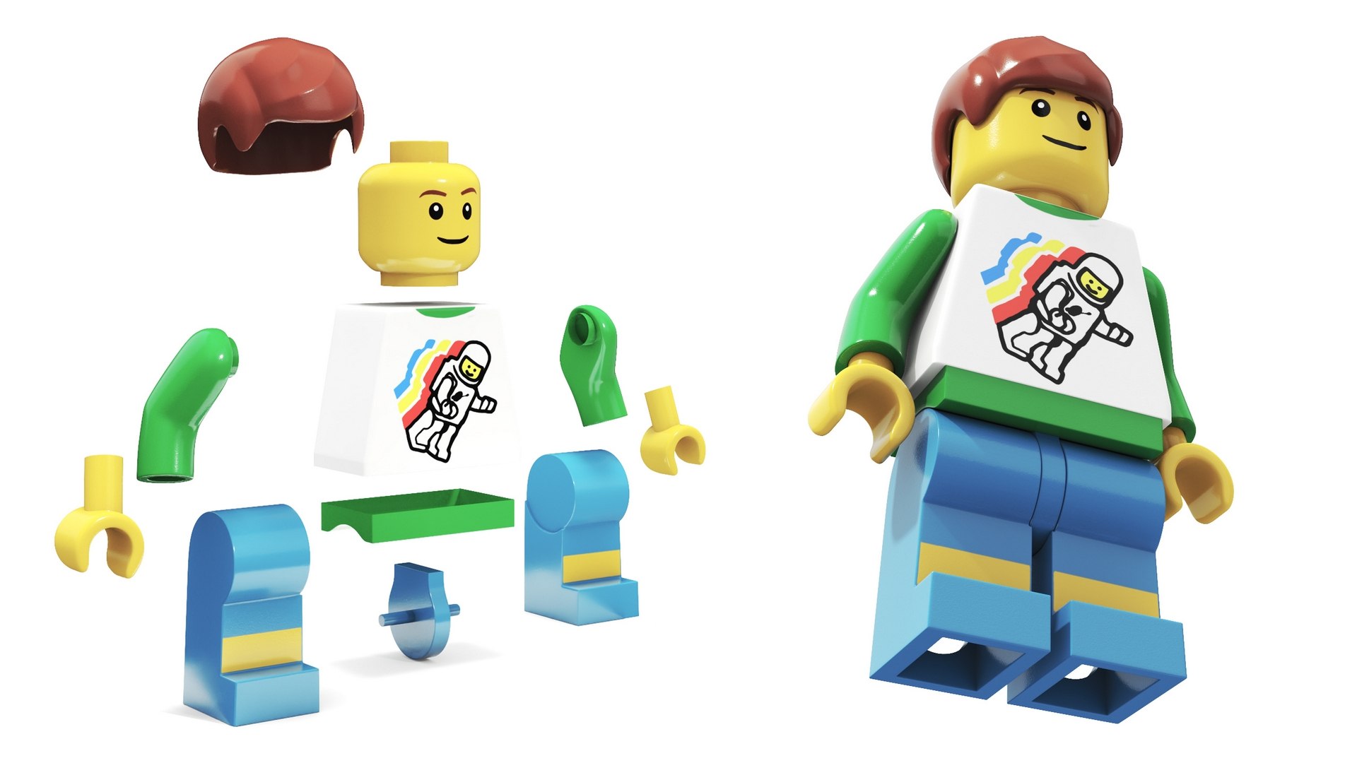 Minifigure LEGO Teenager Rigged For Cinema 4D 3D Model - TurboSquid 2294278