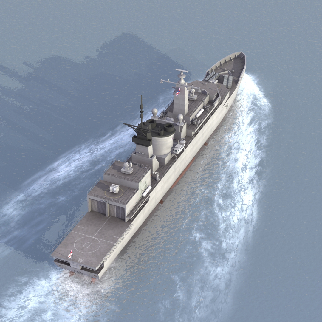 hms broadsword f88 ships 3d model