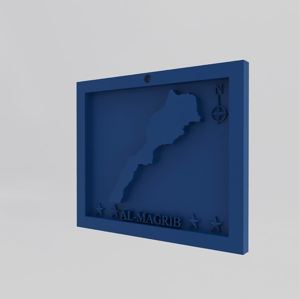 3D Morocco-Al Magrib Map Print model - TurboSquid 1726631