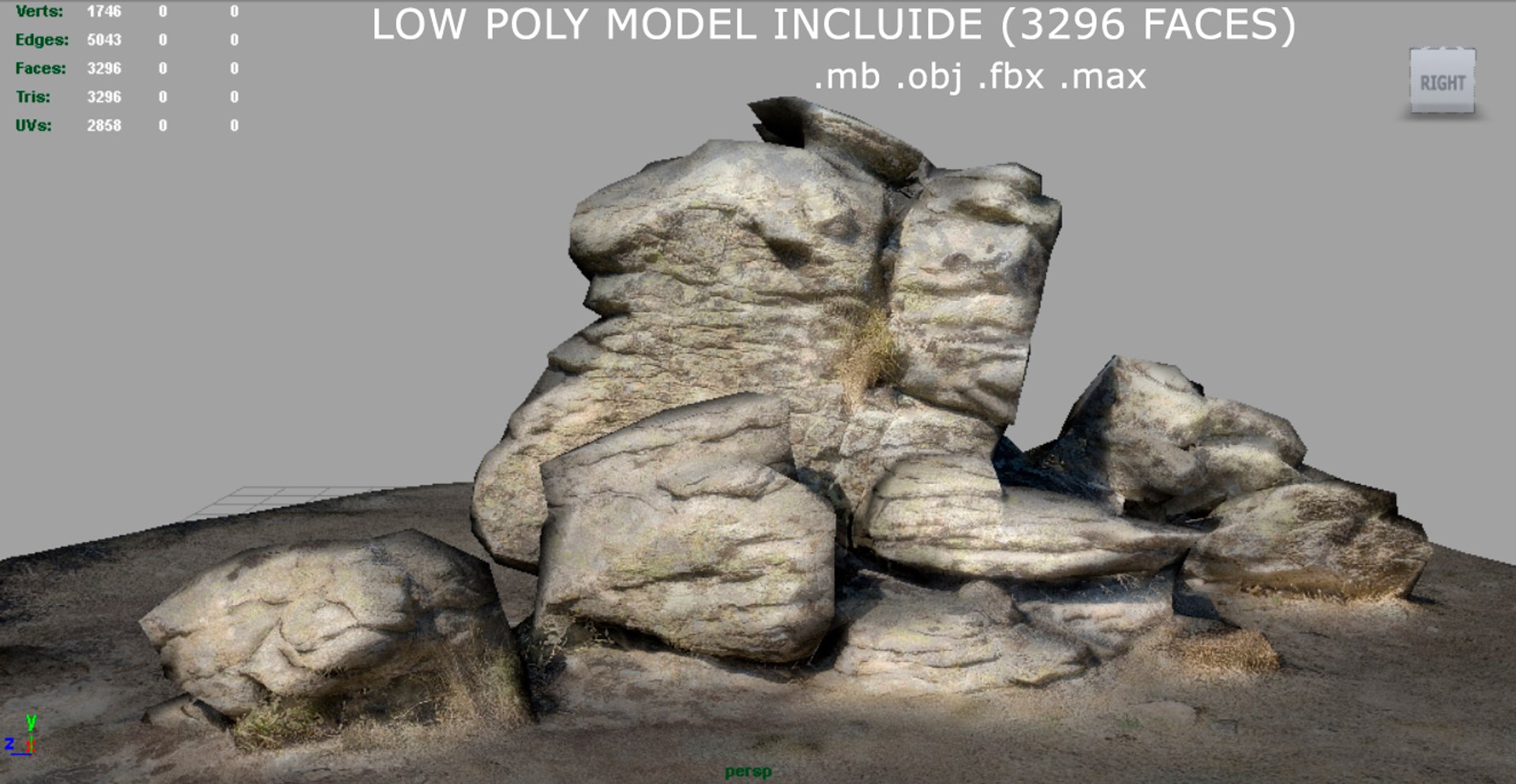 Realistic Rock Model - TurboSquid 1202746
