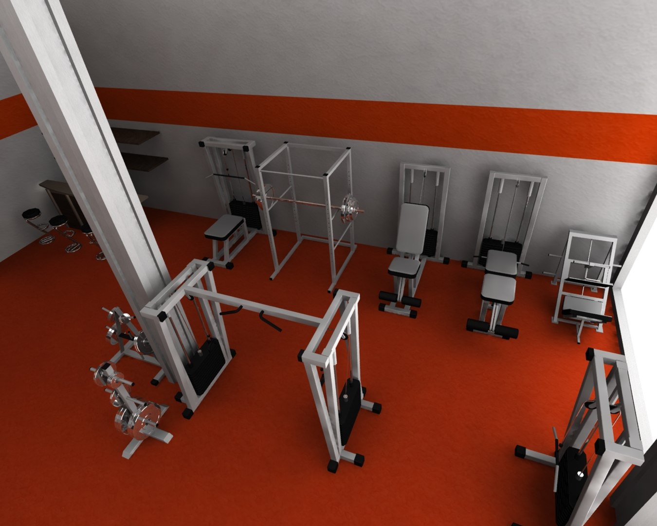 3d Model Of Gym Fitness