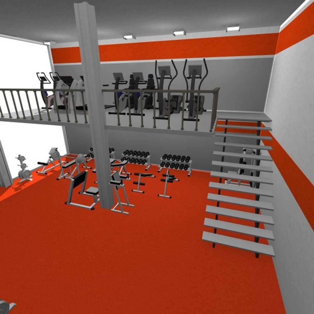 3d Model Of Gym Fitness