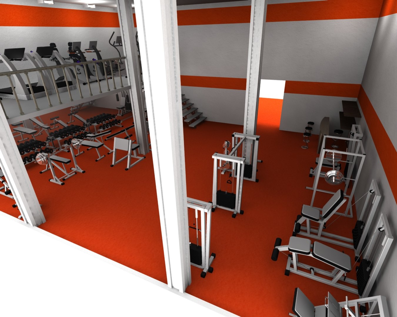 3d Model Of Gym Fitness