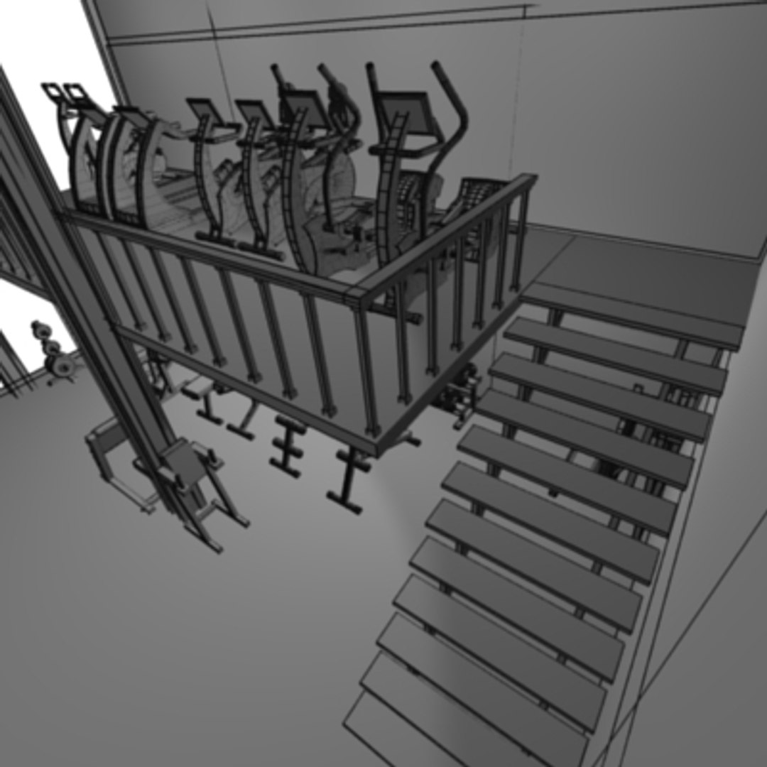 3d Model Of Gym Fitness
