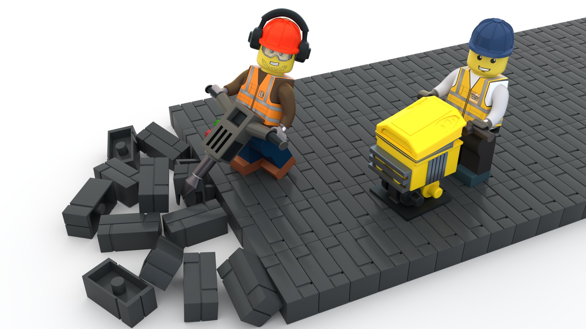 3D Lego Two Workers With Hammers Model - TurboSquid 1792432