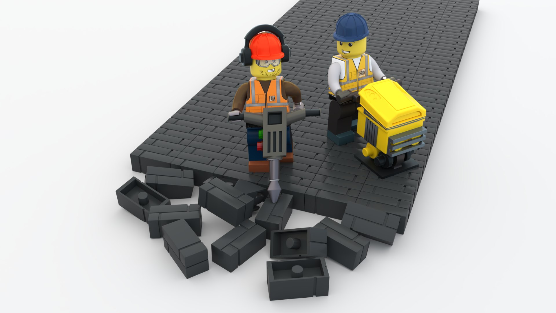 3D Lego Two Workers With Hammers Model - TurboSquid 1792432