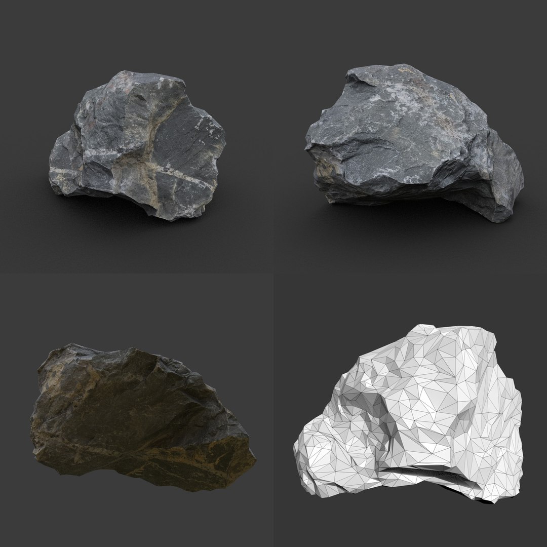 8 Low poly PBR Sharp Rock Photogrammetry model - TurboSquid 2163018