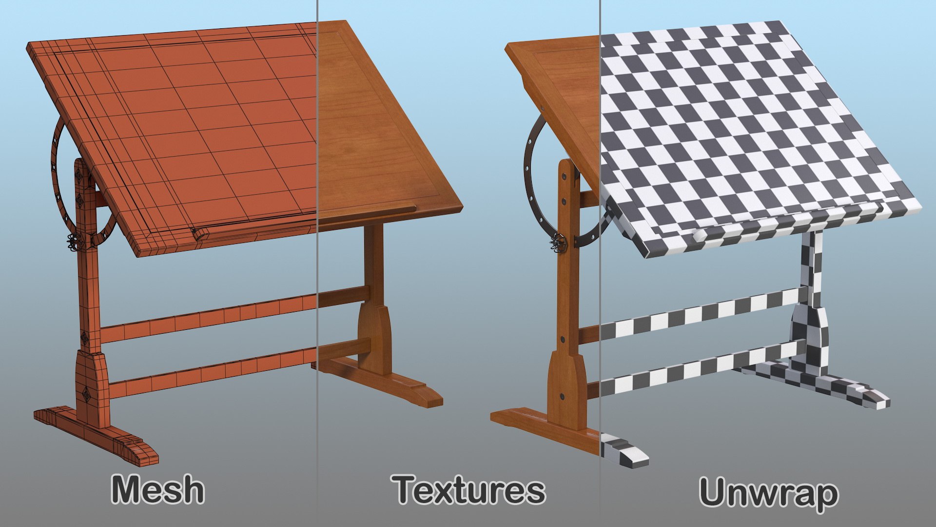 Tiltable Drawing Tables Collection 3D model - TurboSquid 1744571
