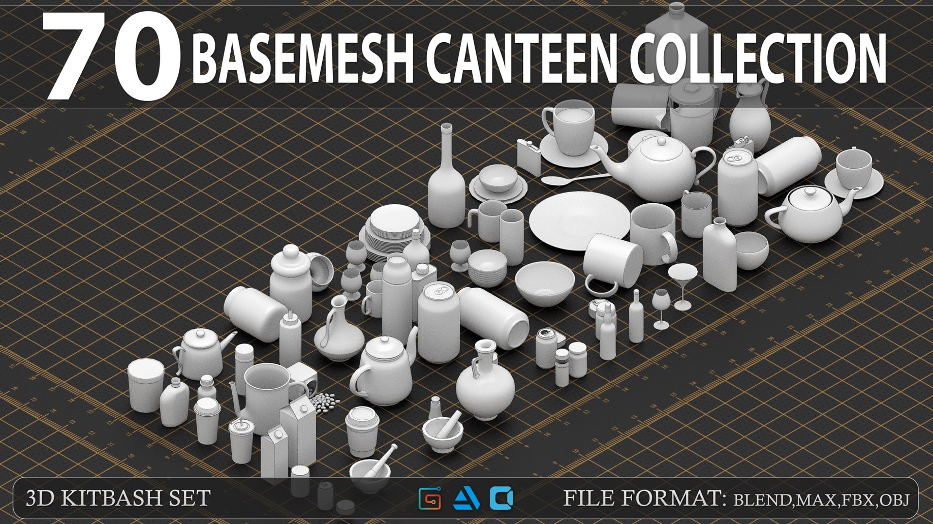 3D Basemesh Canteen Collection 3D - TurboSquid 2341636