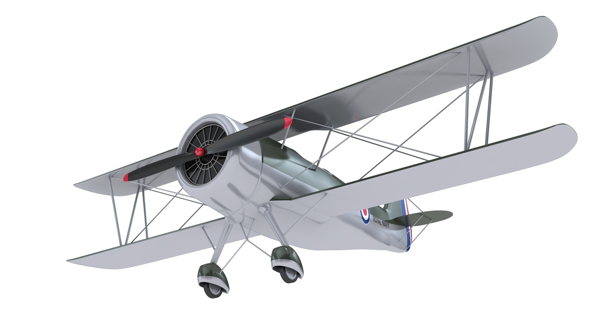 3D British Royal Navy Biplane - TurboSquid 1992891