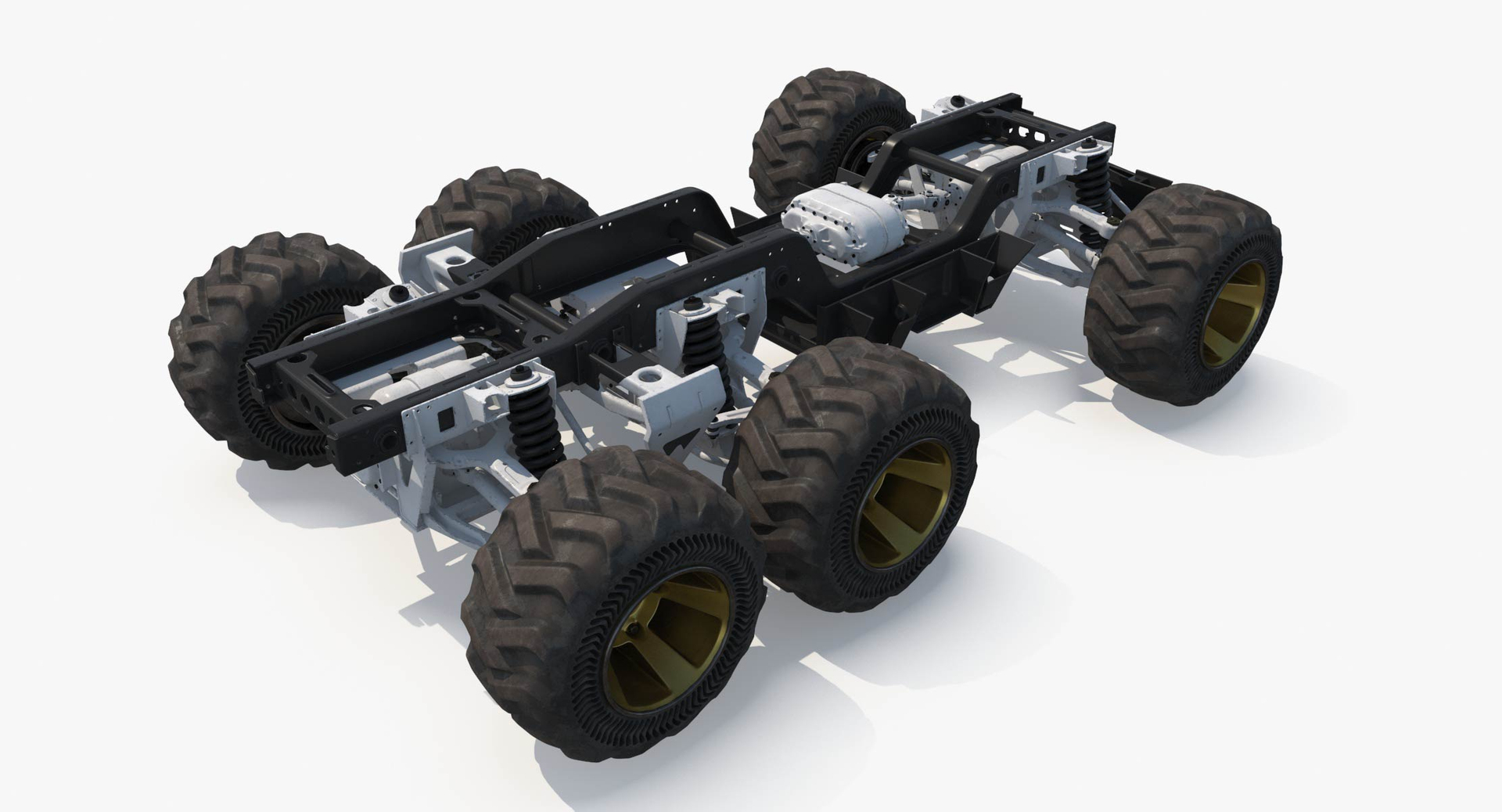 3D Space Colonization Surface Rover Chassis Clean and Dirty ...