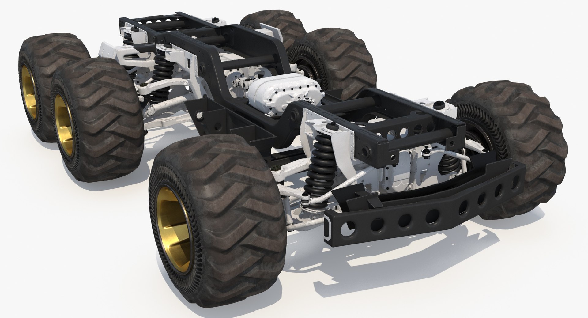 3D Space Colonization Surface Rover Chassis Clean and Dirty ...