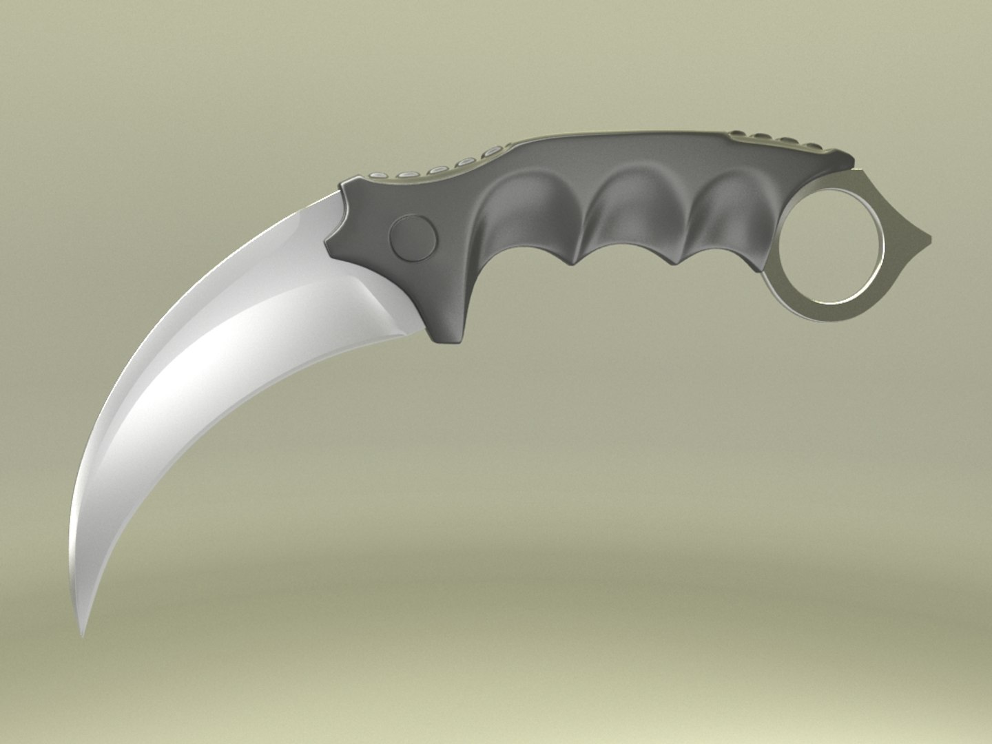 3d model karambit curved knife