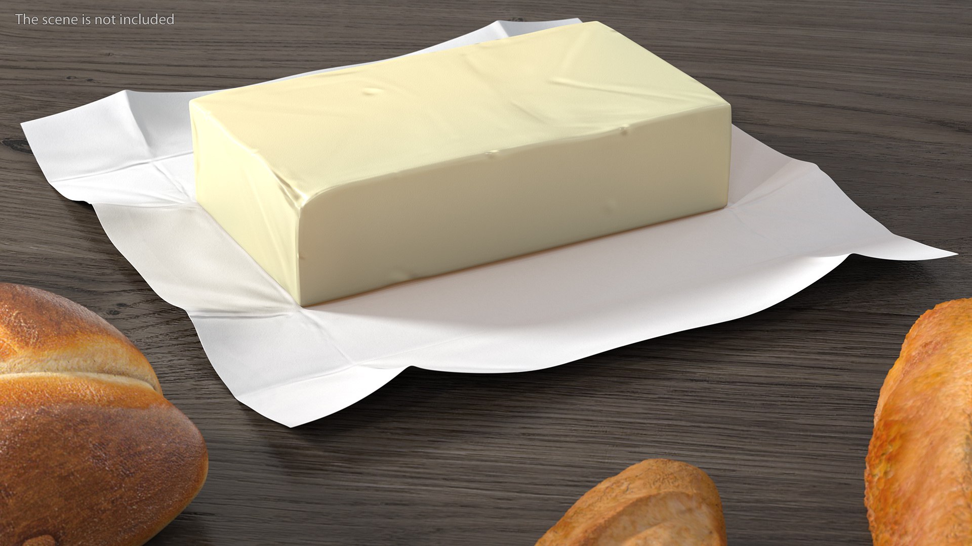 Whole Block Of Butter In Open Foil Packaging 3D Model - TurboSquid 1732432