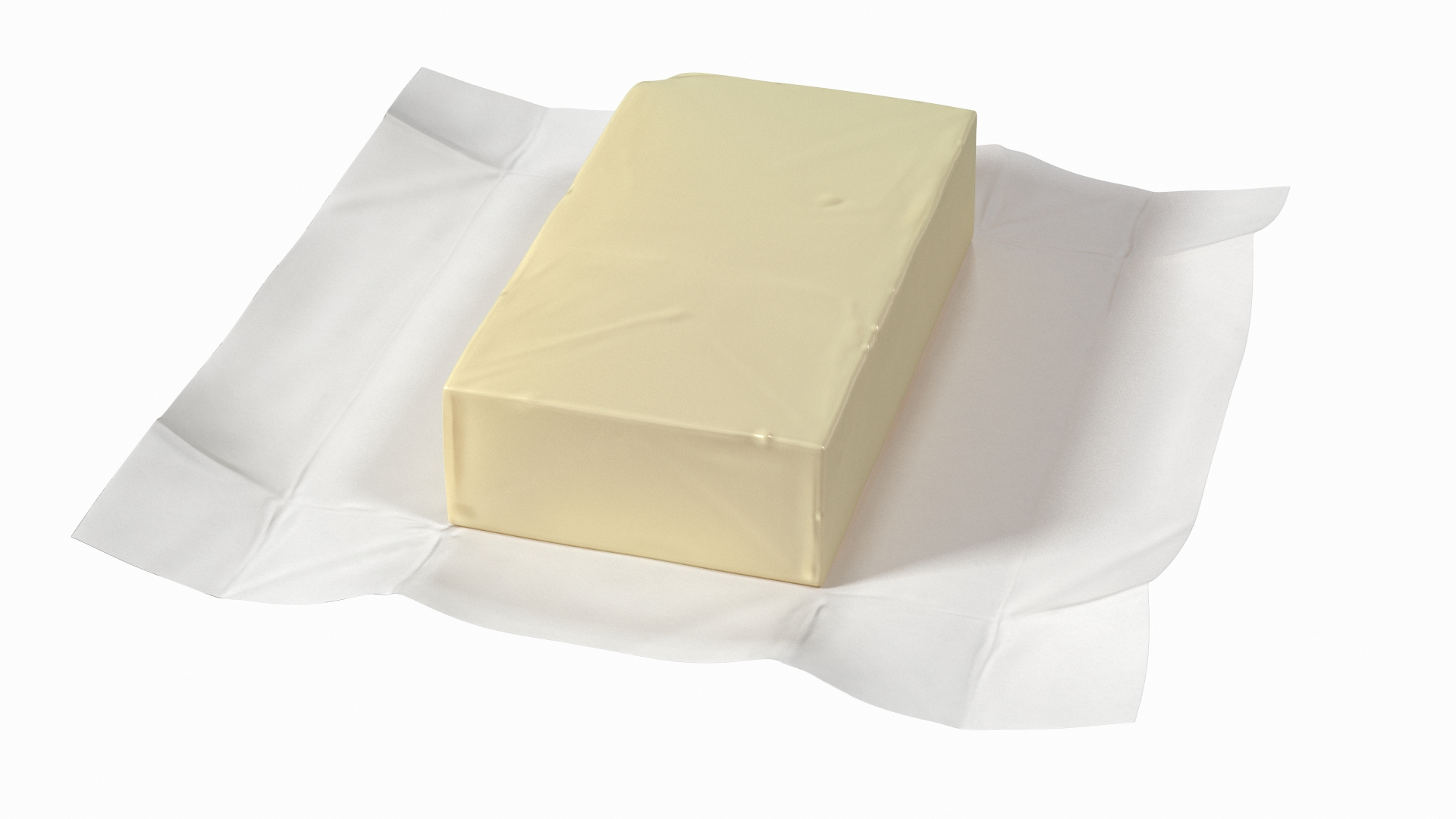 Whole Block Of Butter In Open Foil Packaging 3D Model - TurboSquid 1732432