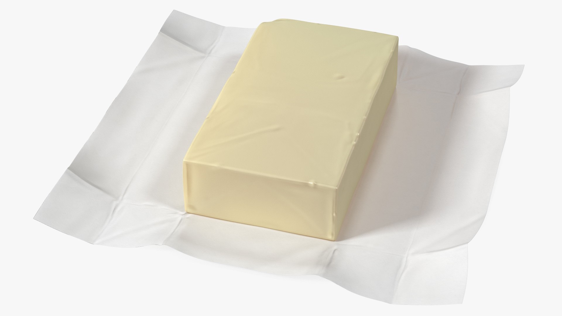 Whole Block of Butter in Open Foil Packaging 3D model - TurboSquid 1732432