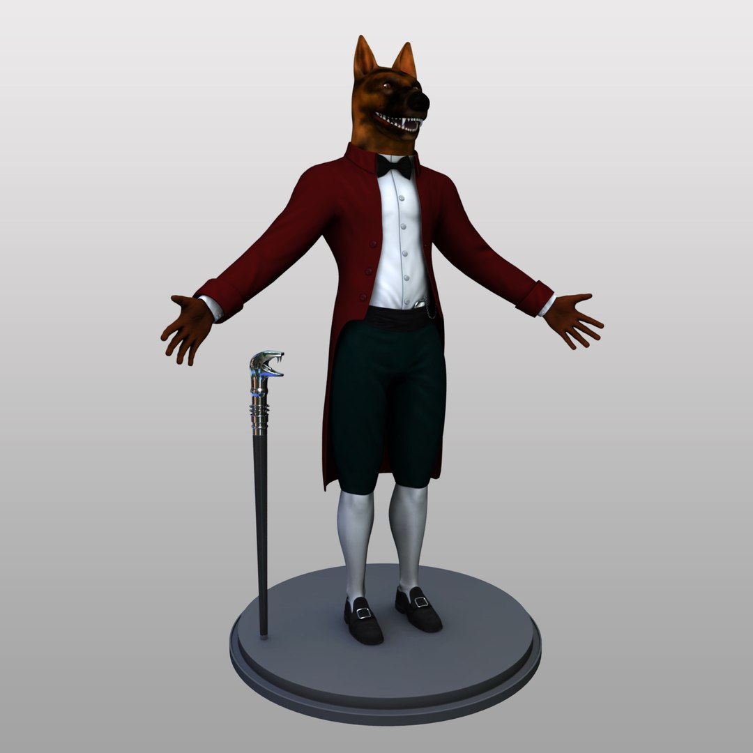 Man Dog Human 3d Max