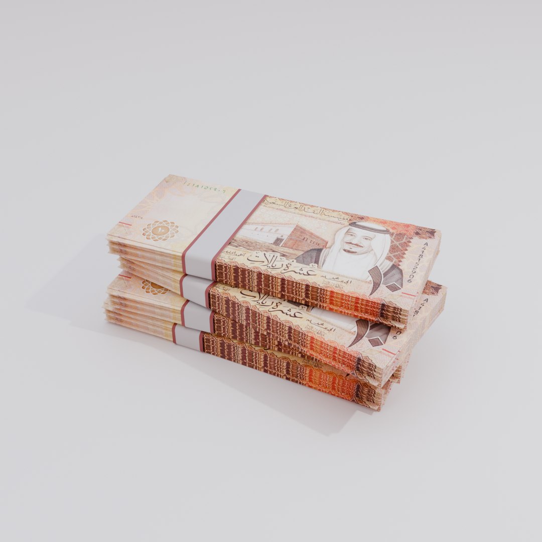 3D 10 Saudi Arabia Riyal Currency Model - TurboSquid 2398894