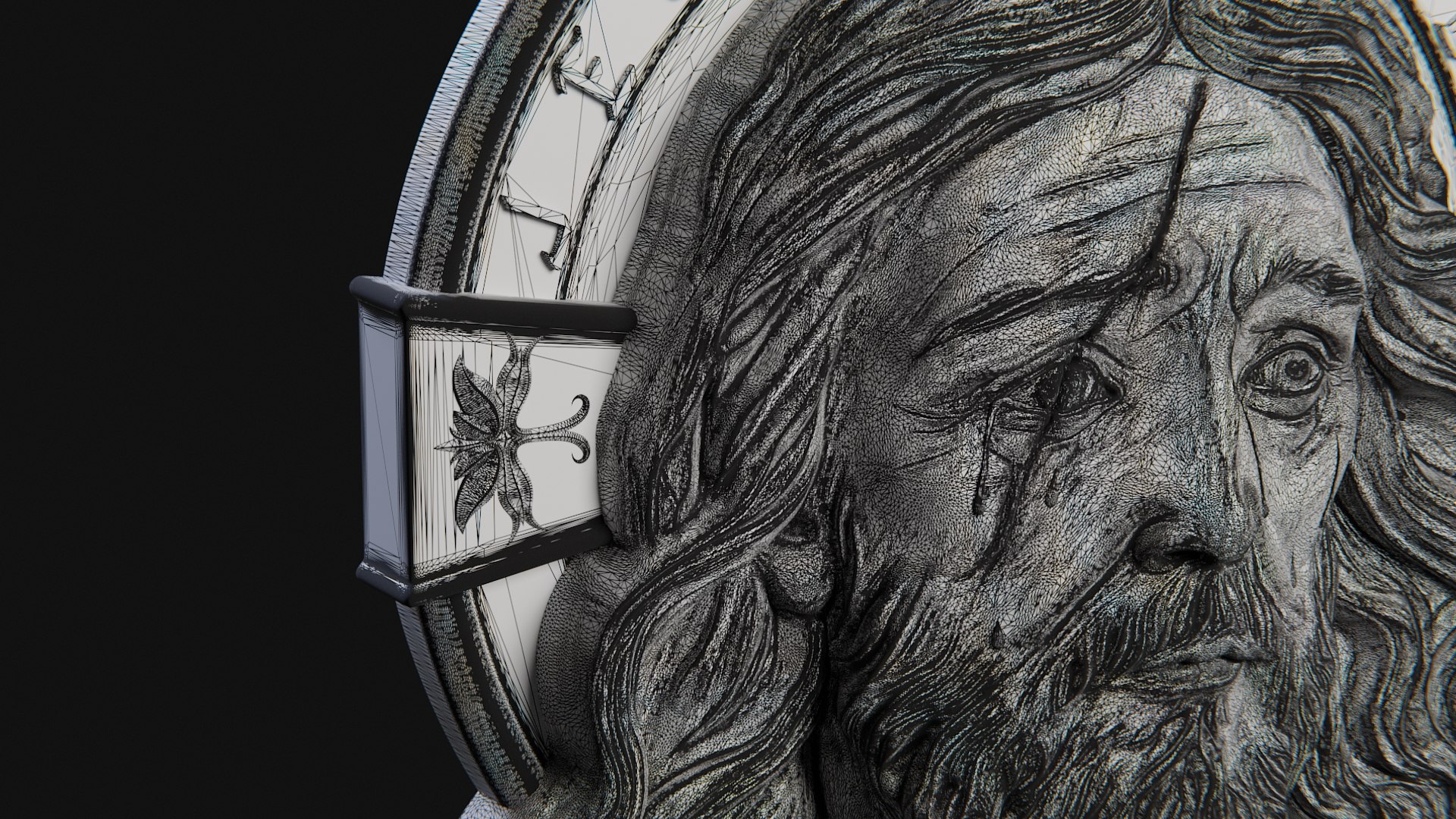 3D Jesus Cries Head Bas Relief - 2 - TurboSquid 2225957