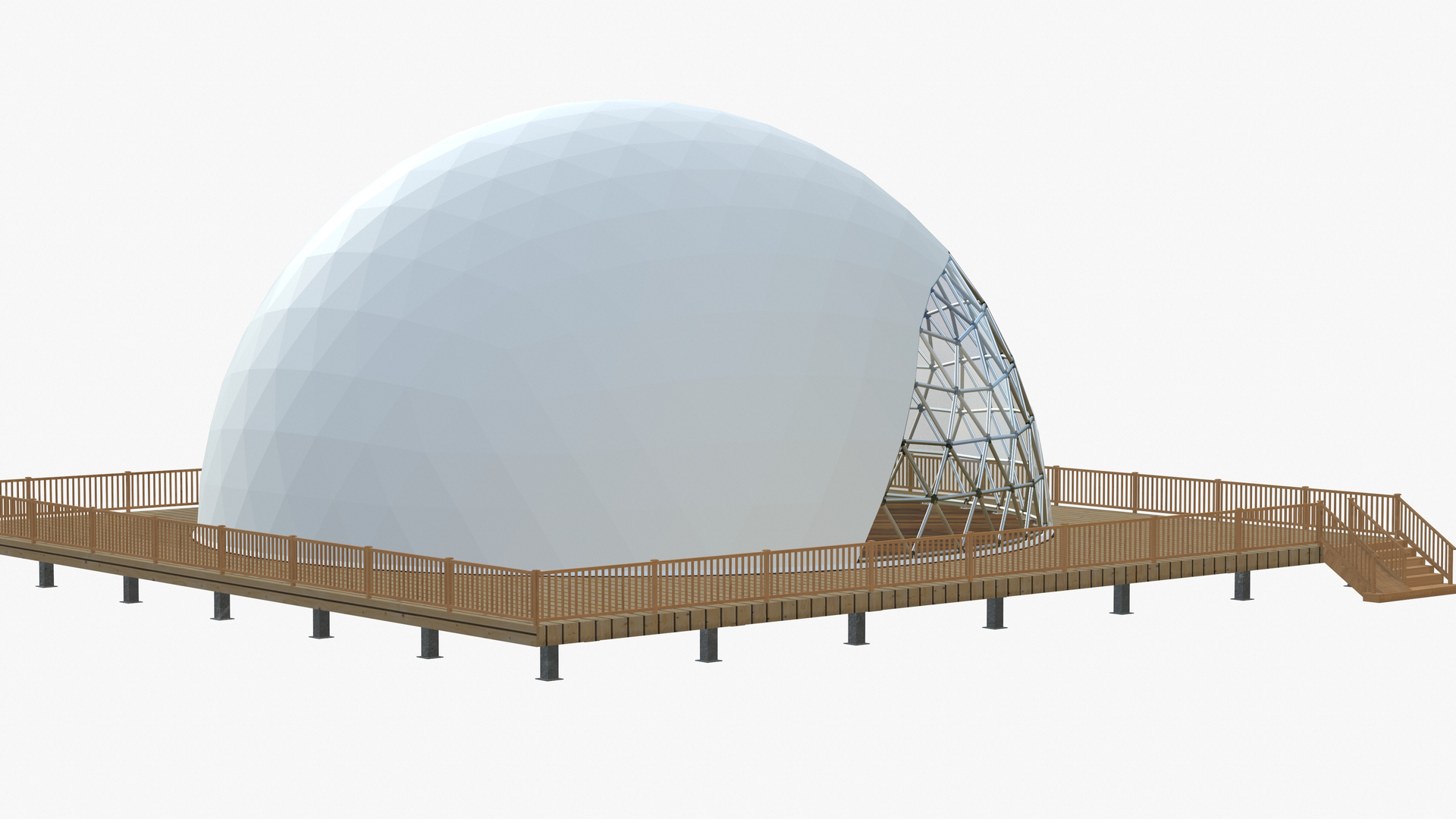 Geodesic Dome Structure Glamping3D模型 - TurboSquid 1898361