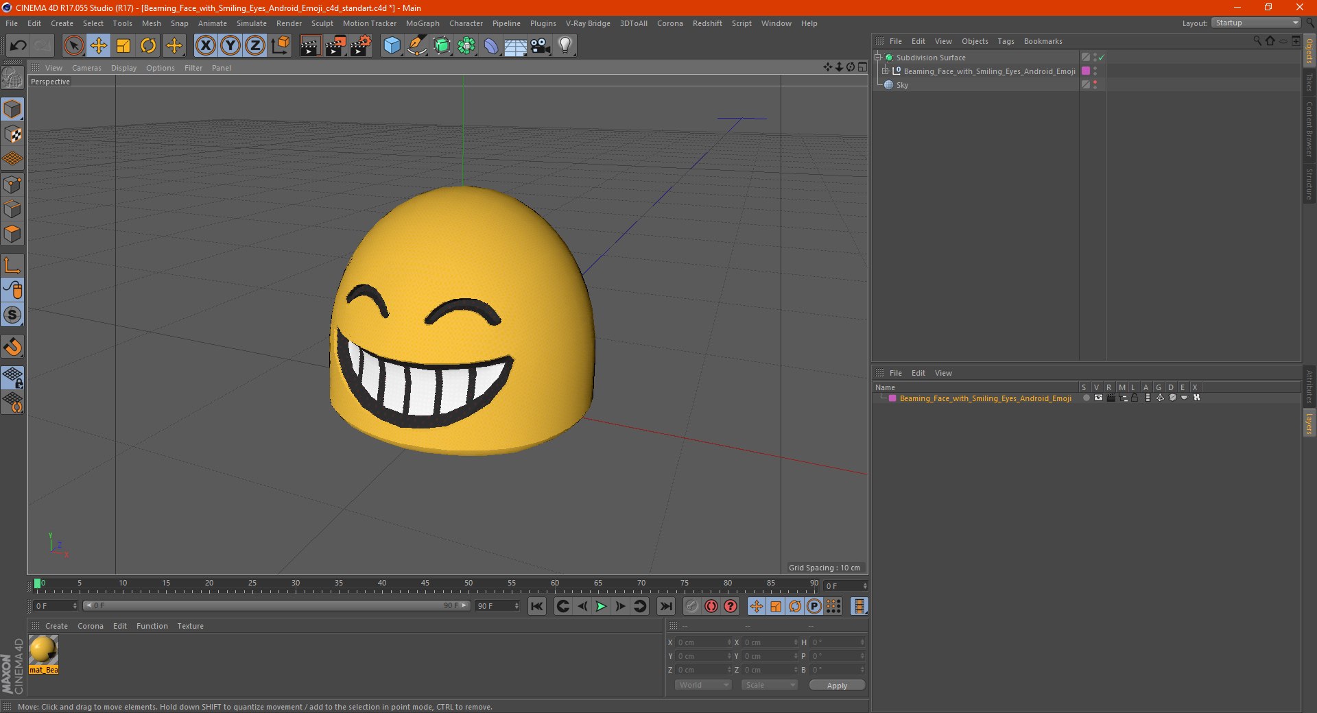 Beaming Face With Smiling Eyes Android Emoji 3D - TurboSquid 1823745