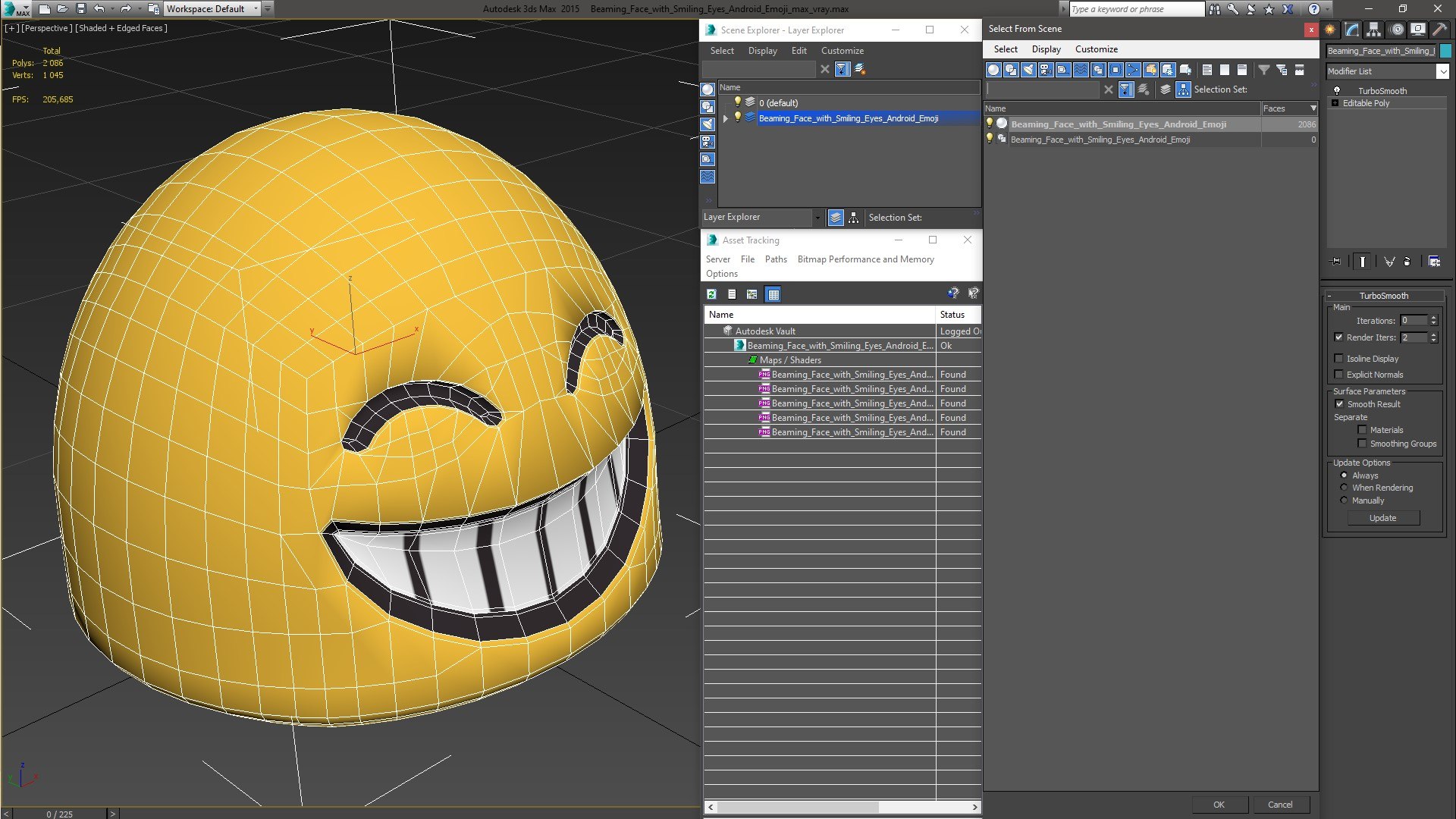 Beaming Face With Smiling Eyes Android Emoji 3D - TurboSquid 1823745