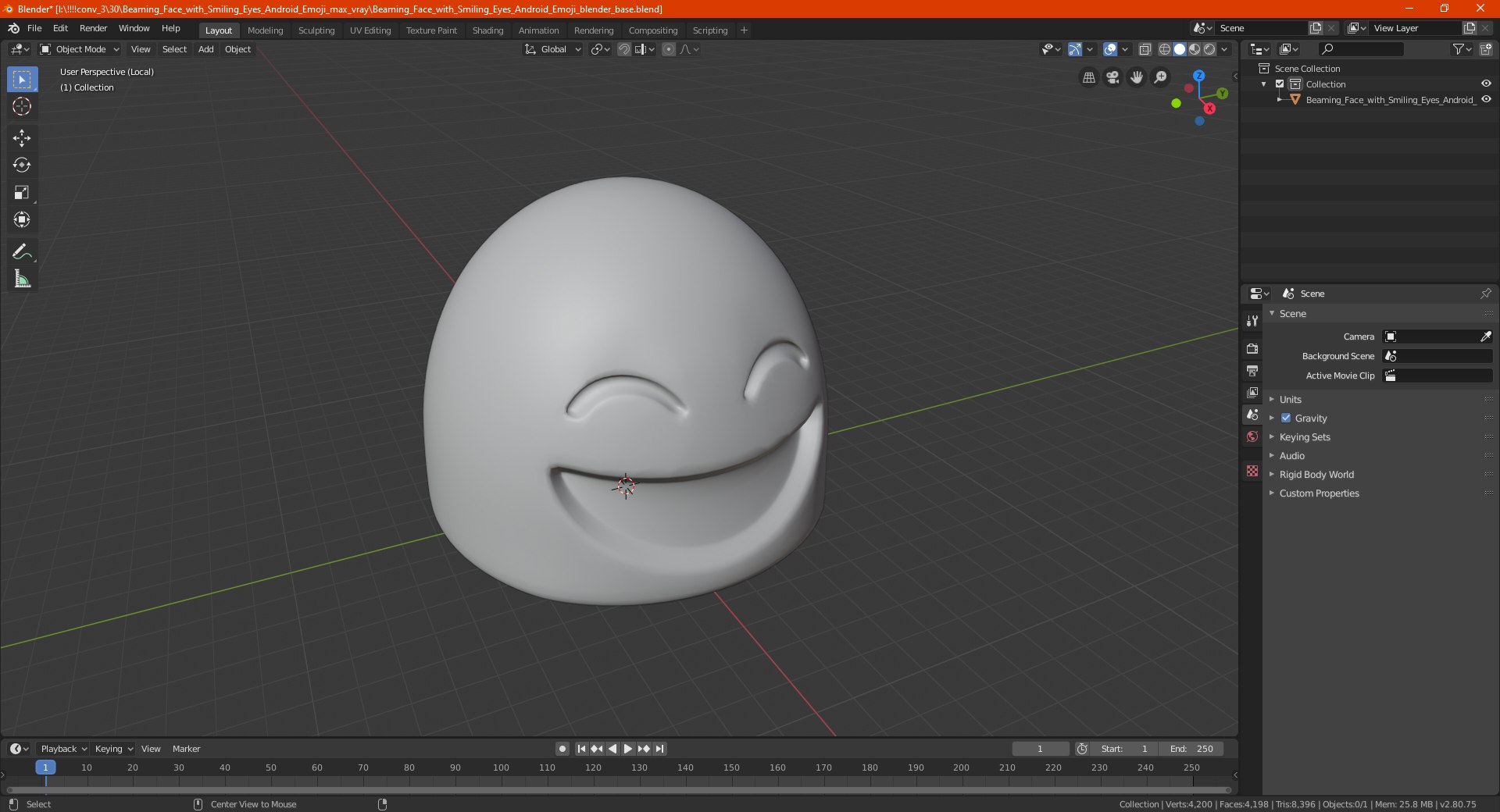 Beaming Face with Smiling Eyes Android Emoji 3D - TurboSquid 1823745