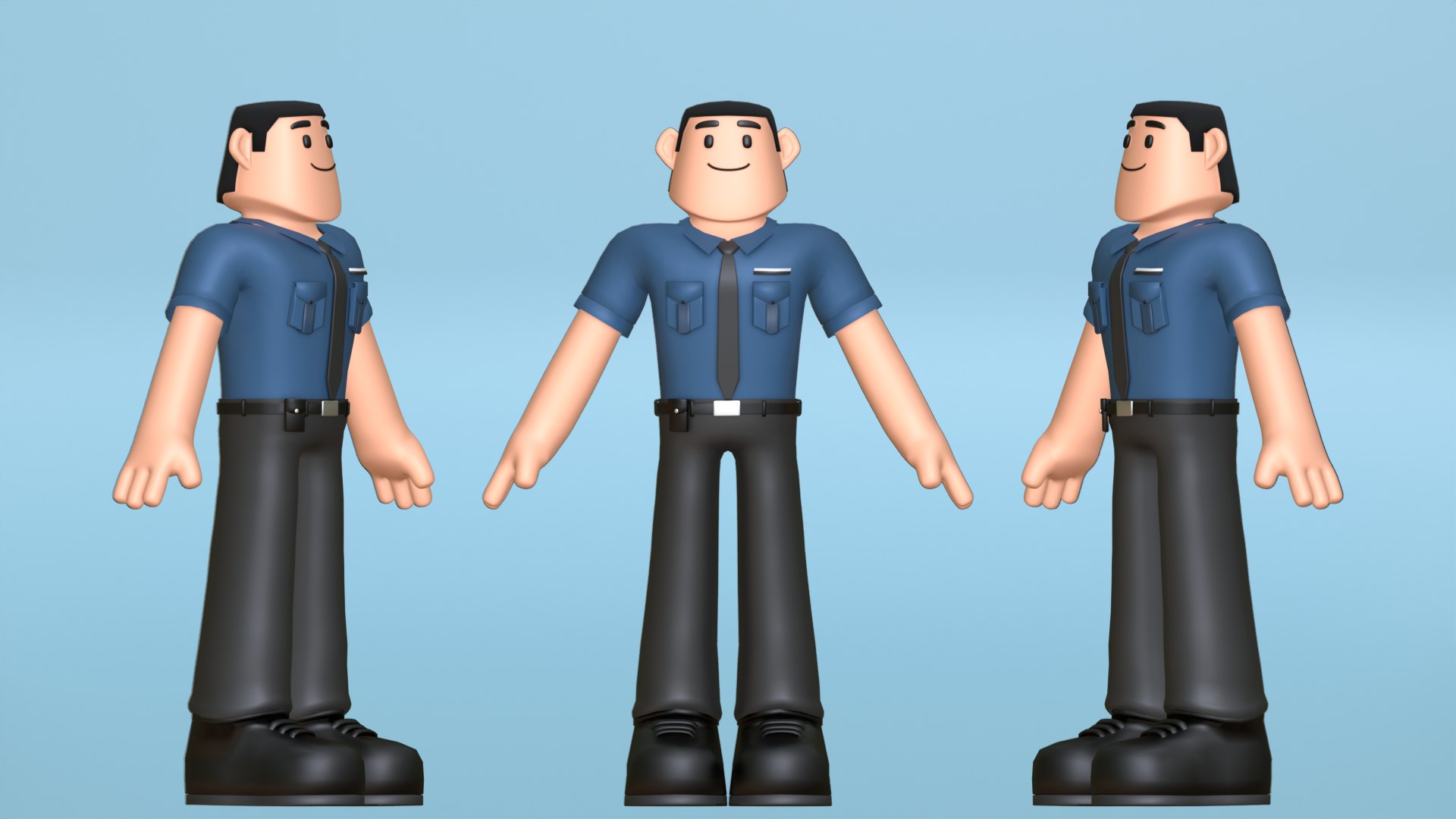3D Minimal Police 3 Cartoon Character model - TurboSquid 2158141