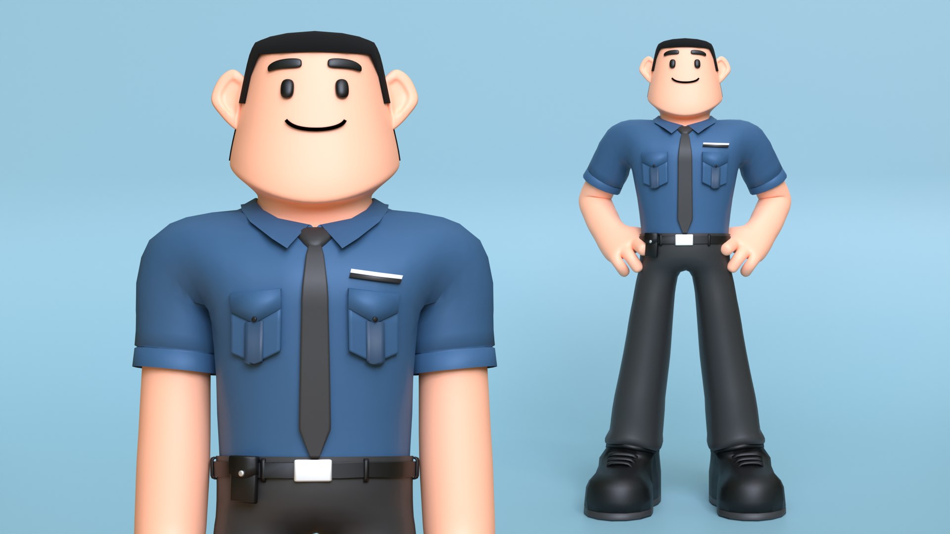3D Minimal Police 3 Cartoon Character model - TurboSquid 2158141